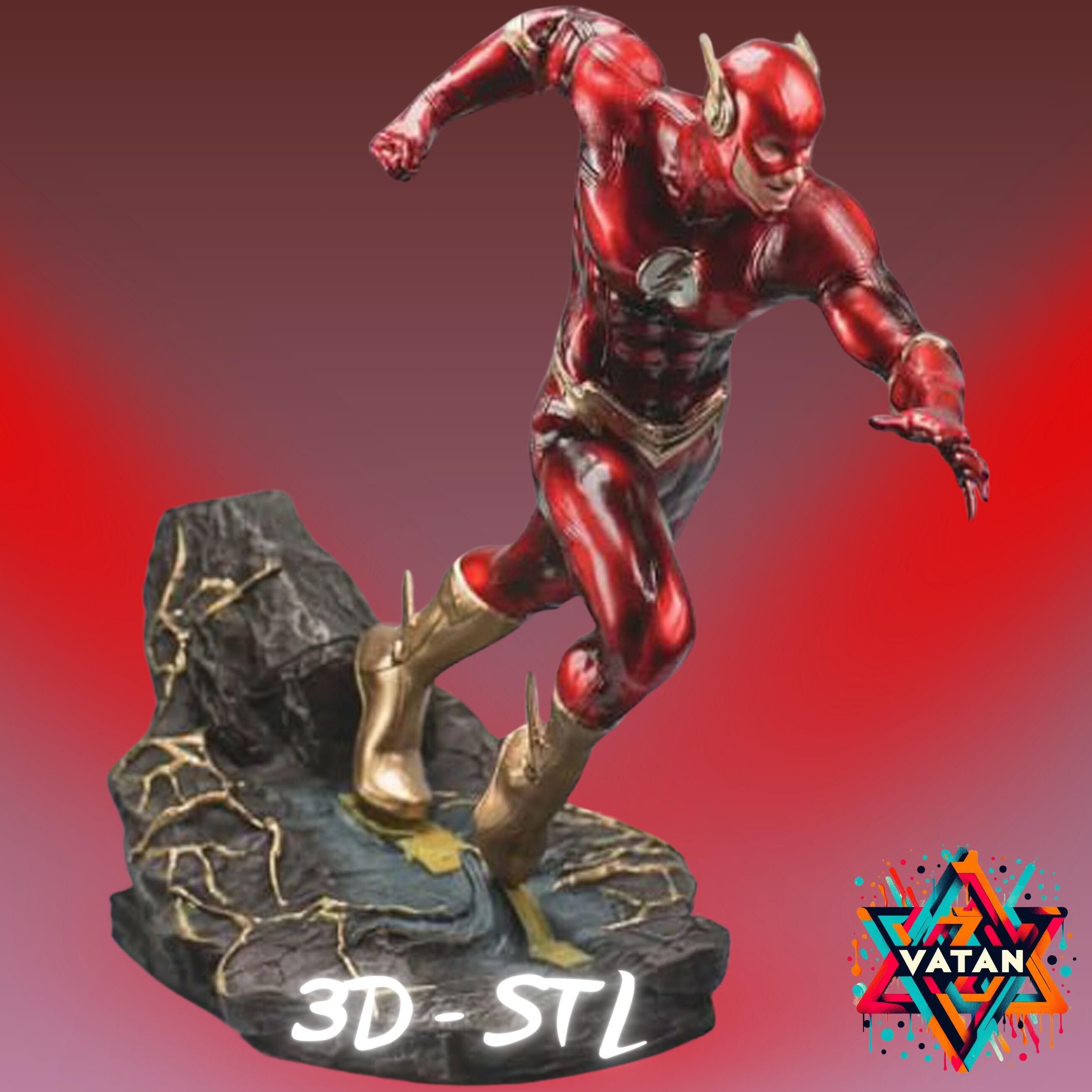 The Flash, 3D Printing Stl, 3D Print File Stl, 3D Stl Files, Digital ...