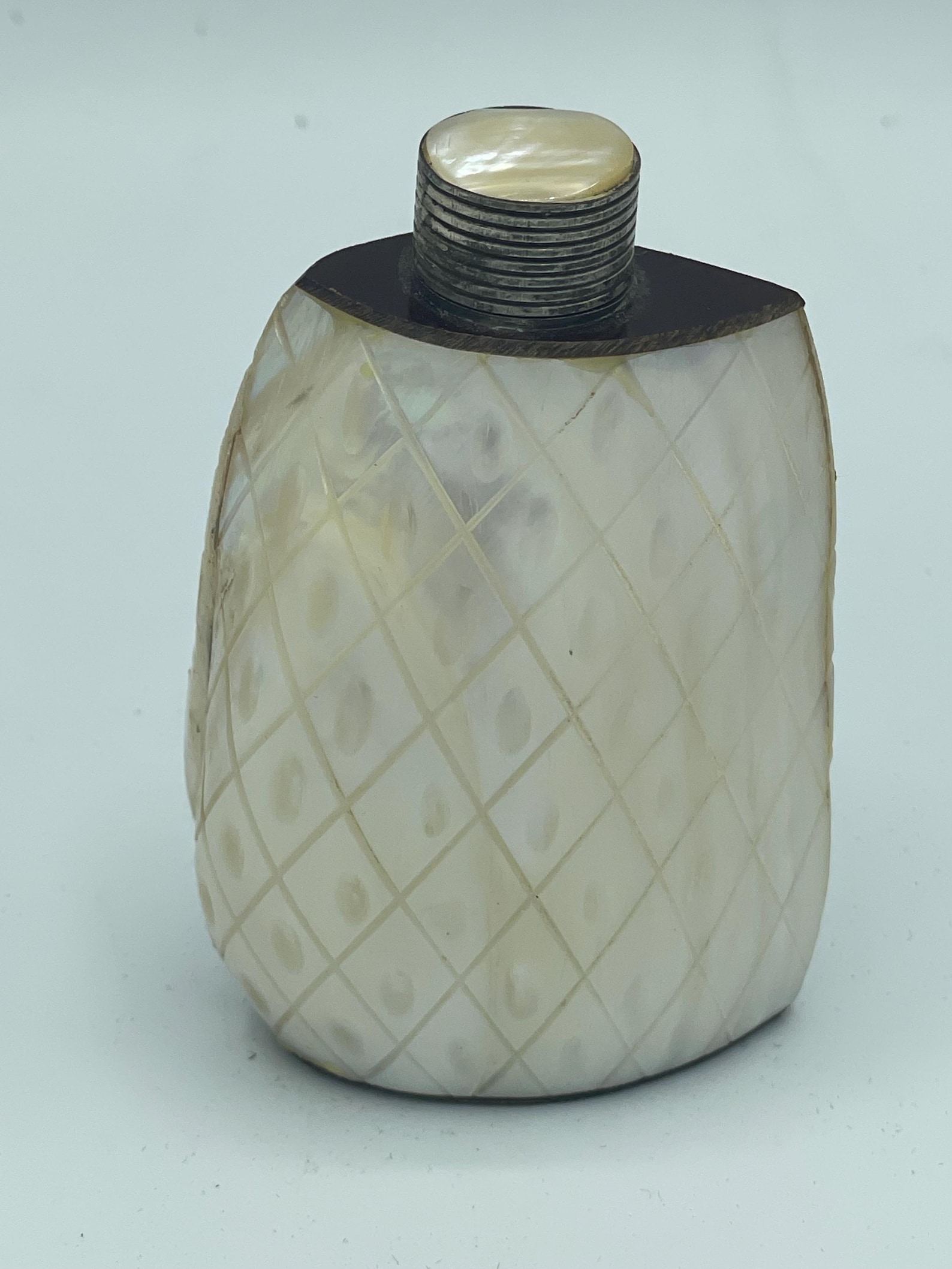 Vintage Etched Mother of Pearl Perfume Bottle With Matching Screw-top ...
