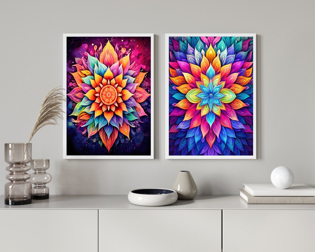 Mandala druckbare Wand Kunst Set von 2 Wohnkultur digital - Etsy.de