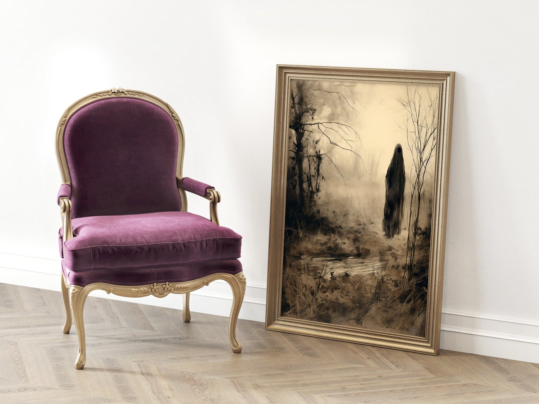 Ghost in Spooky Field, Farmhouse Halloween Bedroom Living Room Wall ...