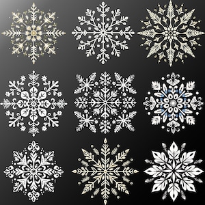 Scandinavian Folk Art Christmas Snowflake Clipart, Nordic Prints ...