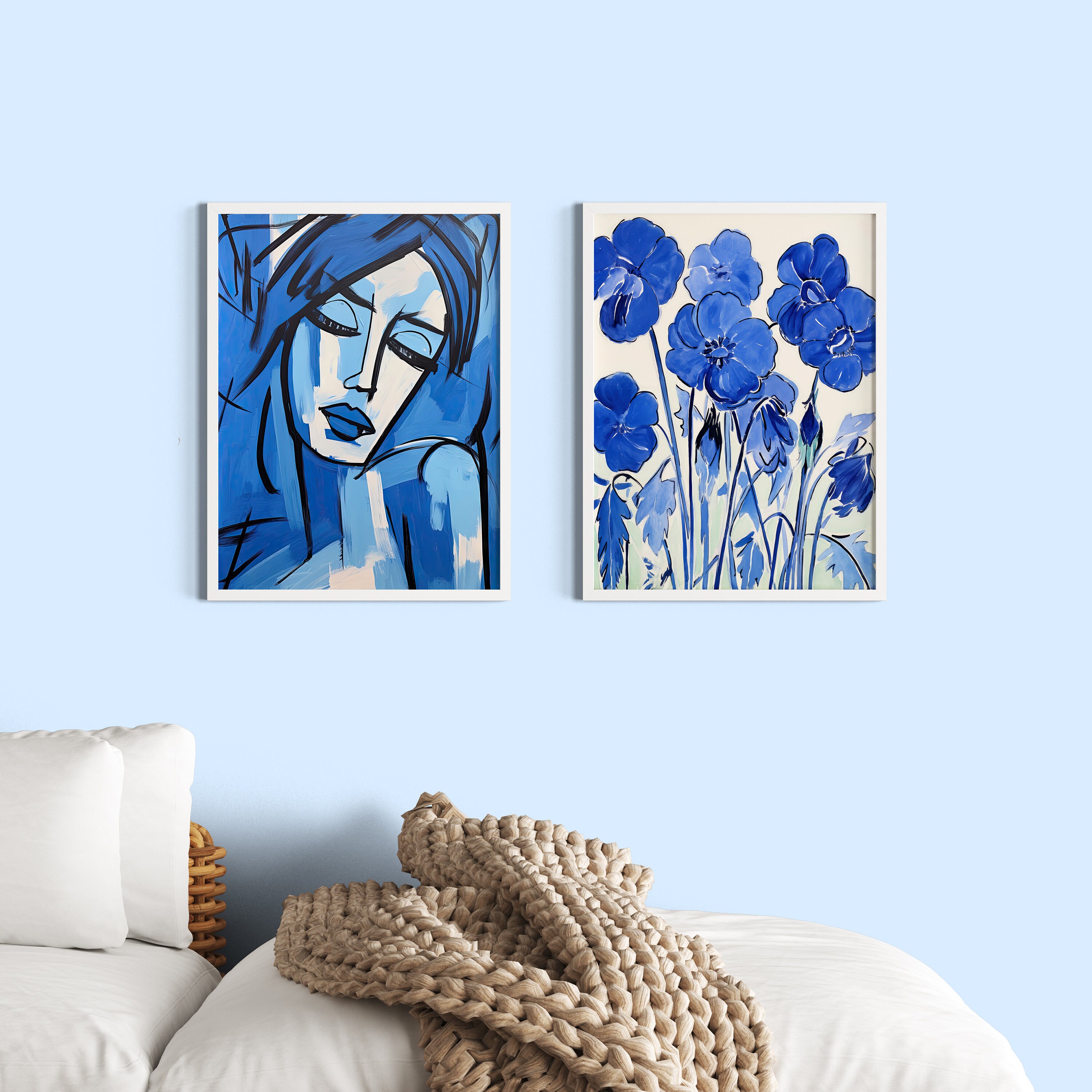 Blue Henri Matisse Style Printable Wall Art Set of 2, Home Decor ...
