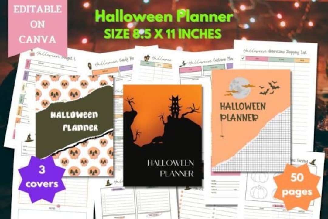 Halloween Planner Editable by Canva Ultimate October Planner - Etsy
