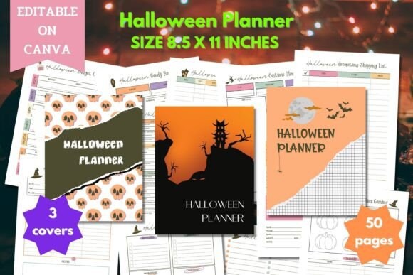 Halloween Planner Editable by Canva Ultimate October Planner - Etsy