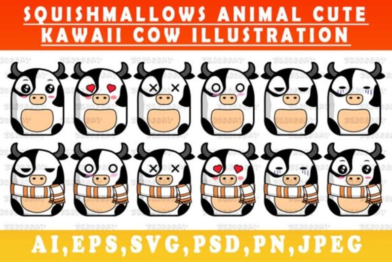 Cow Squishmallow, Squishmallow Cow, Squishmallow Sticker, Cute ...