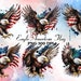 Eagle American Flag Sublimation Clipart 4th of July PNG - Etsy