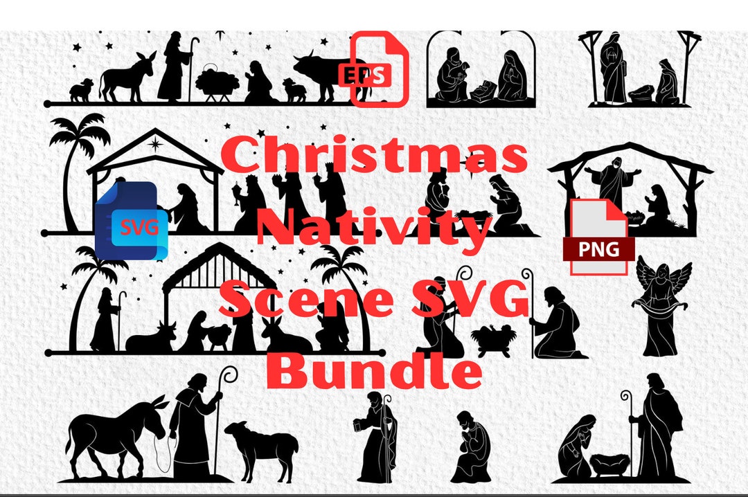 Christmas Nativity Scene SVG Nativity Ornament Nativity Set, Nativity ...