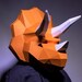 Triceratops Mask Paper Craft Digital Mask 3D Origami Face - Etsy