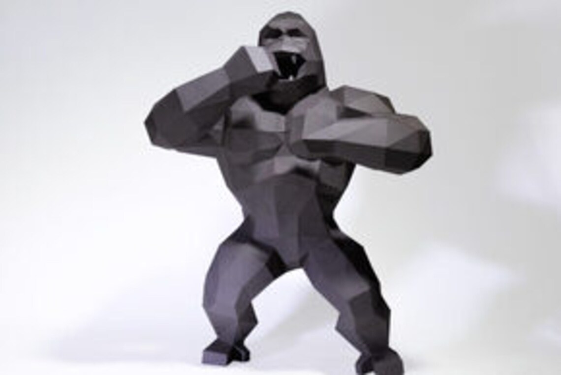 King Kong Paper Craft, Gorilla Model, Gorilla, 3D Papercraft, Kong SVG ...