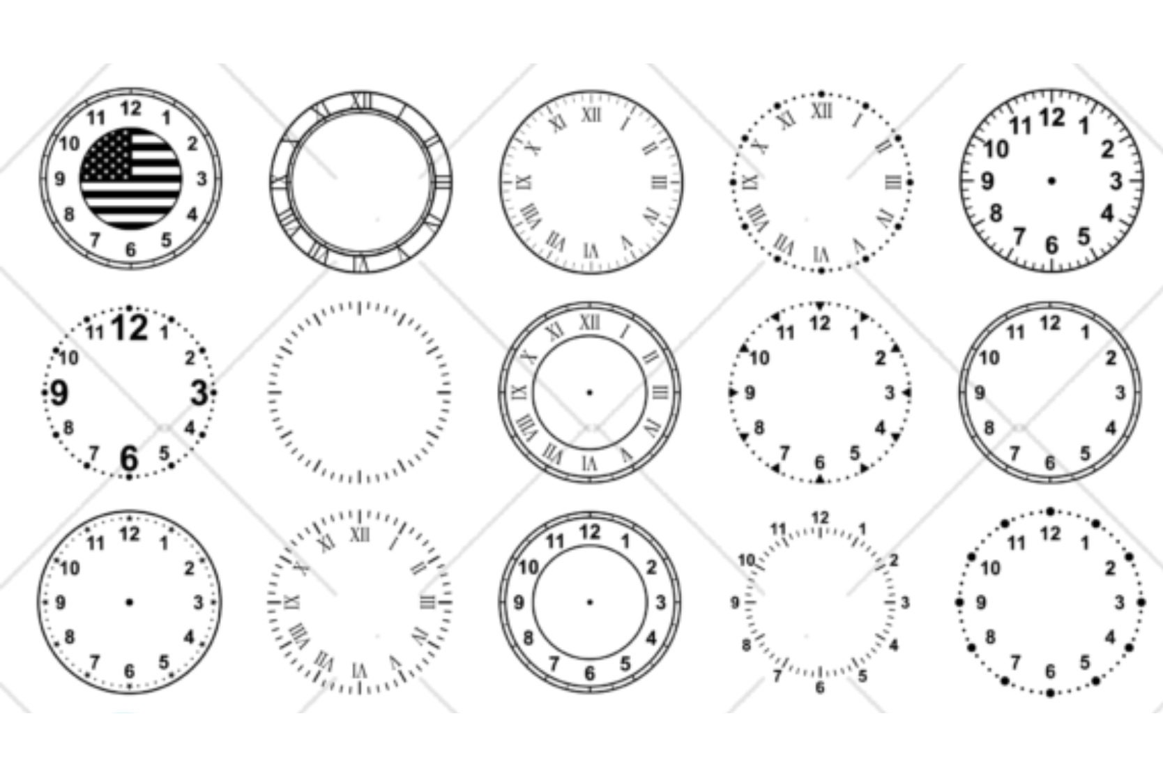 45 CLOCK FACE SVG, Clock Svg, Clock Face Clipart Bundle Cut Files,clock ...