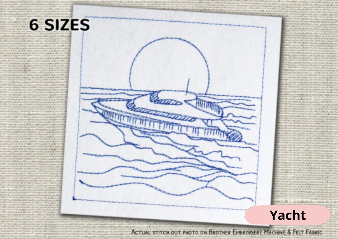 Yacht Embroidery Design: Nautical Sailboat Pattern Multiple - Etsy