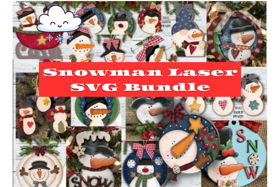 Snowman SVG Bundle Laser Cutting Snowman Face SVG Snowman Svg Snowman ...