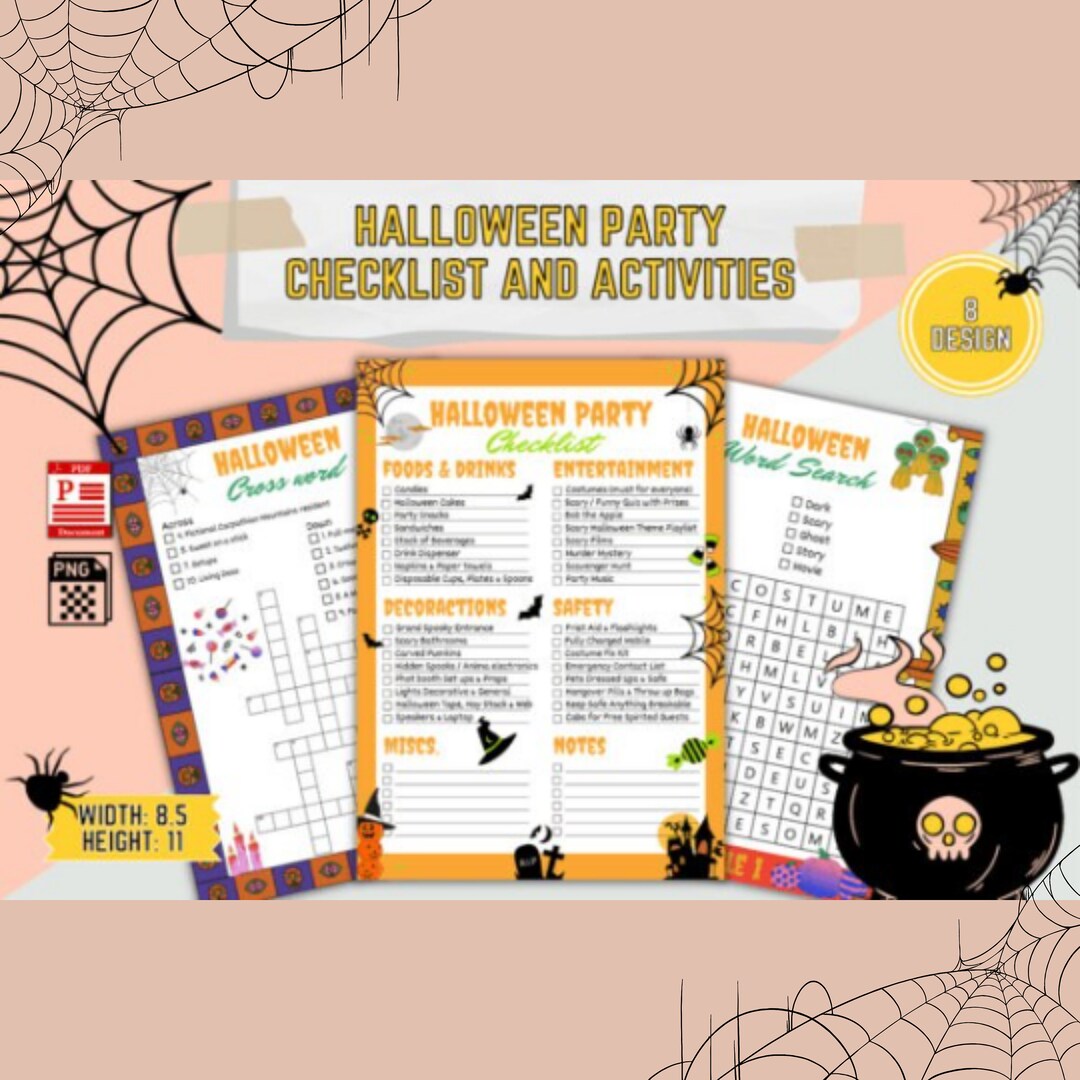 Halloween Activities Bundle: Halloween Printable Checklist - Etsy