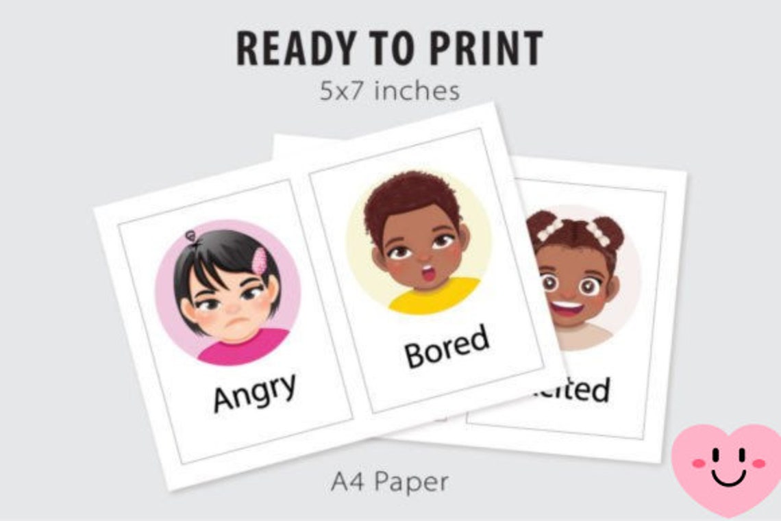 Kids Emotions Clipart Emotion Flashcards Emotions - Etsy