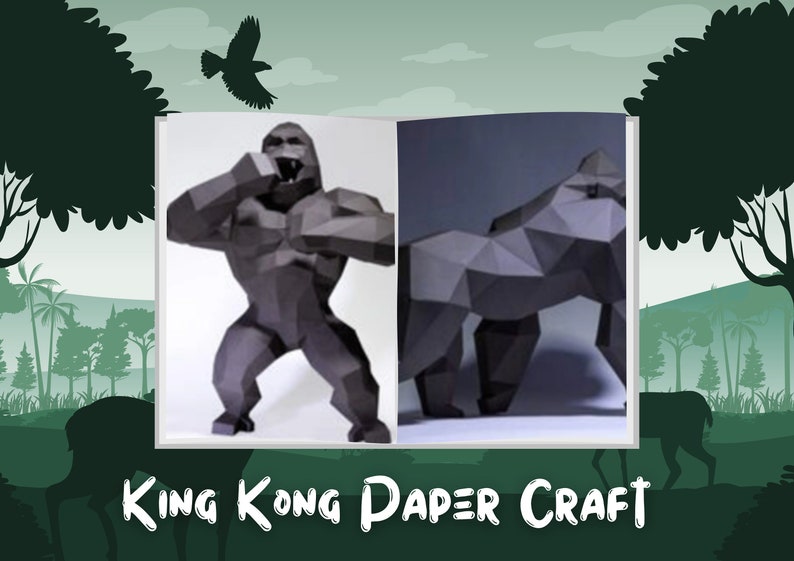 King Kong Paper Craft, Gorilla Model, Gorilla, 3D Papercraft, Kong SVG ...