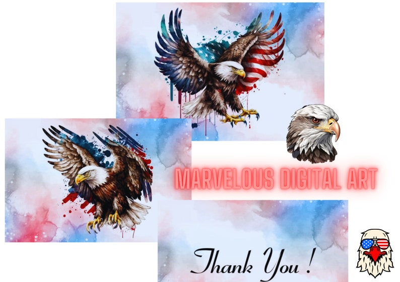 Eagle American Flag Sublimation Clipart 4th of July PNG - Etsy