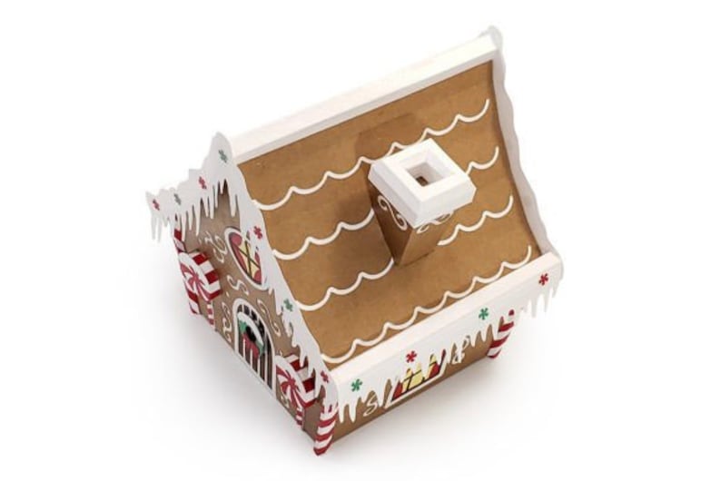 3D Gingerbread House SVG Papercraft: Christmas Printable for Holiday ...