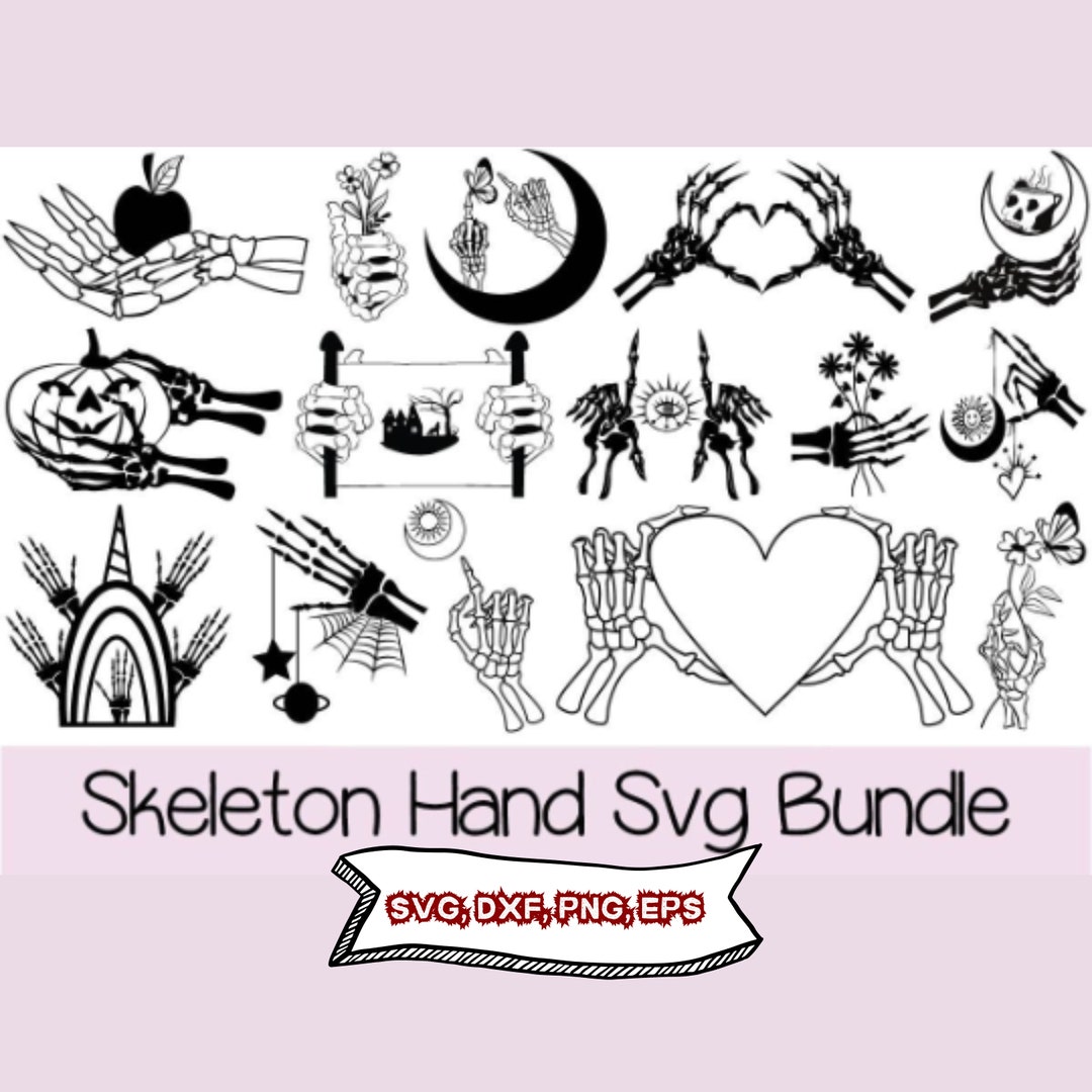 Skeleton Hand SVG Bundle Hand Heart Svg Heart Svg Love - Etsy Canada