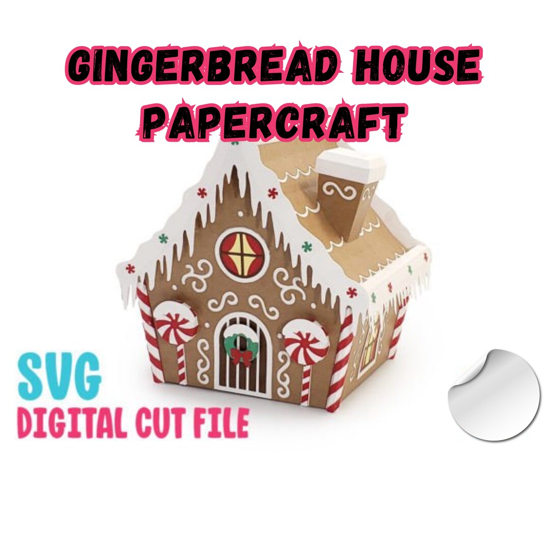 3D Gingerbread House SVG Papercraft: Christmas Printable for Holiday ...