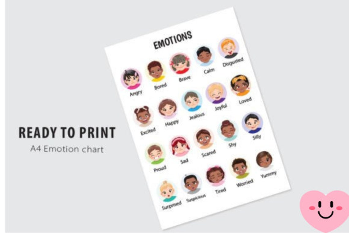 Kids Emotions Clipart Emotion Flashcards Emotions - Etsy