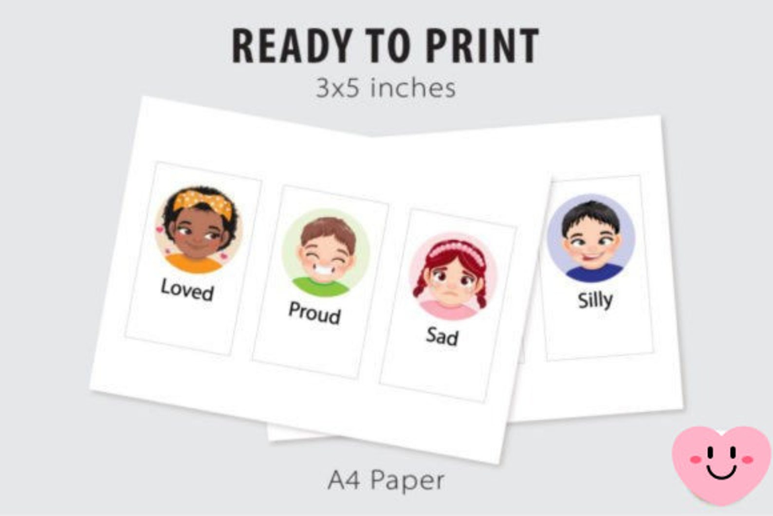 Kids Emotions Clipart Emotion Flashcards Emotions - Etsy