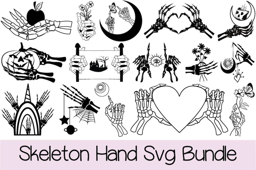 Skeleton Hand SVG Bundle hand heart svg heart svg love - Etsy México