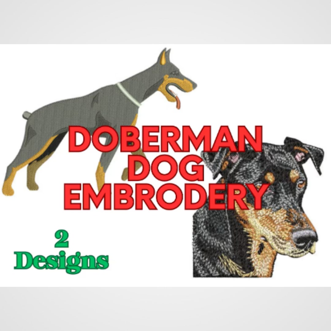 Doberman Dog Embroidery Design Doberman Pinscher Doberman - Etsy