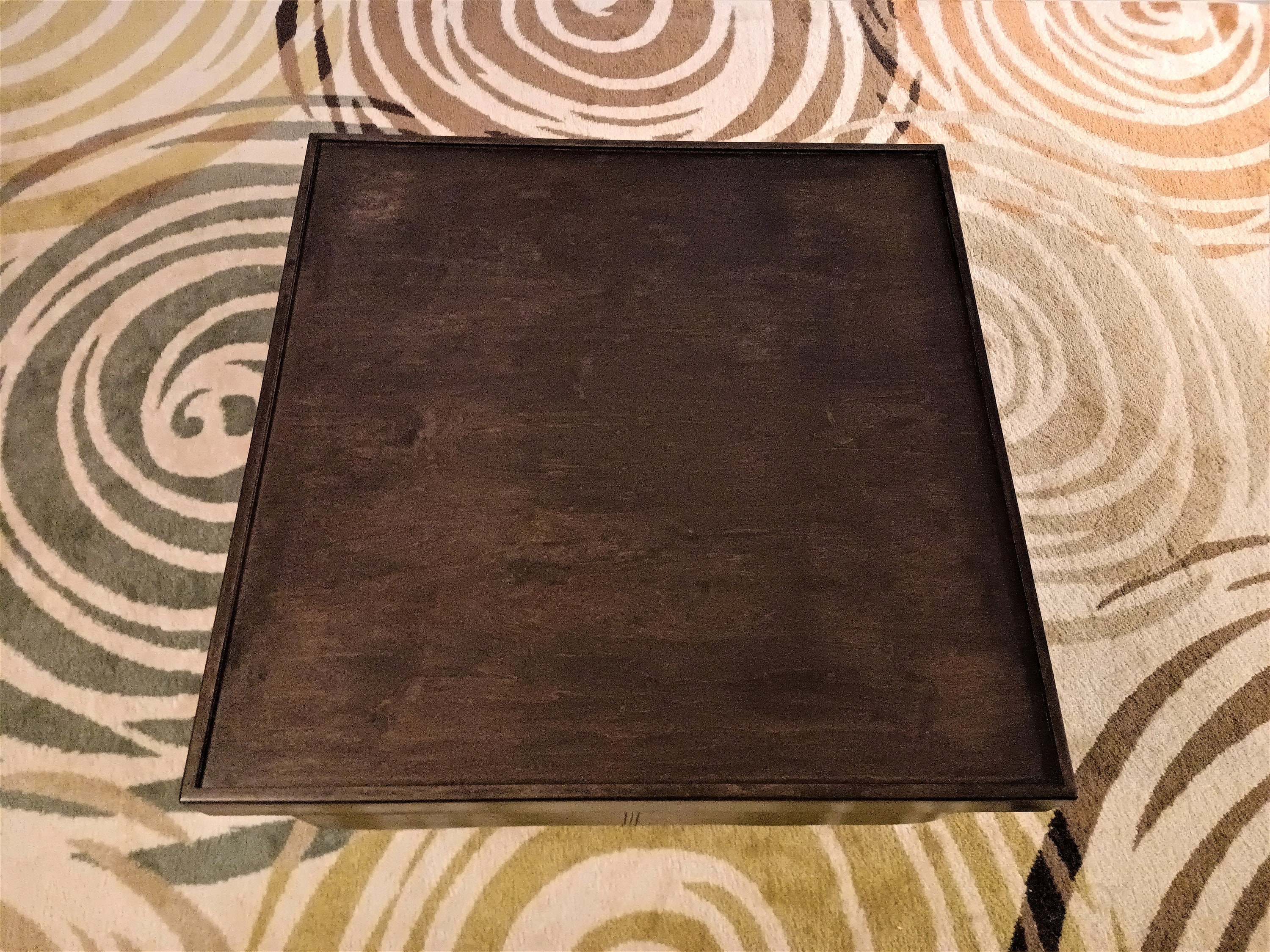 Ottoman Tray Topper: Custom Wood Coffee Table Sled Tray With Edge - Etsy