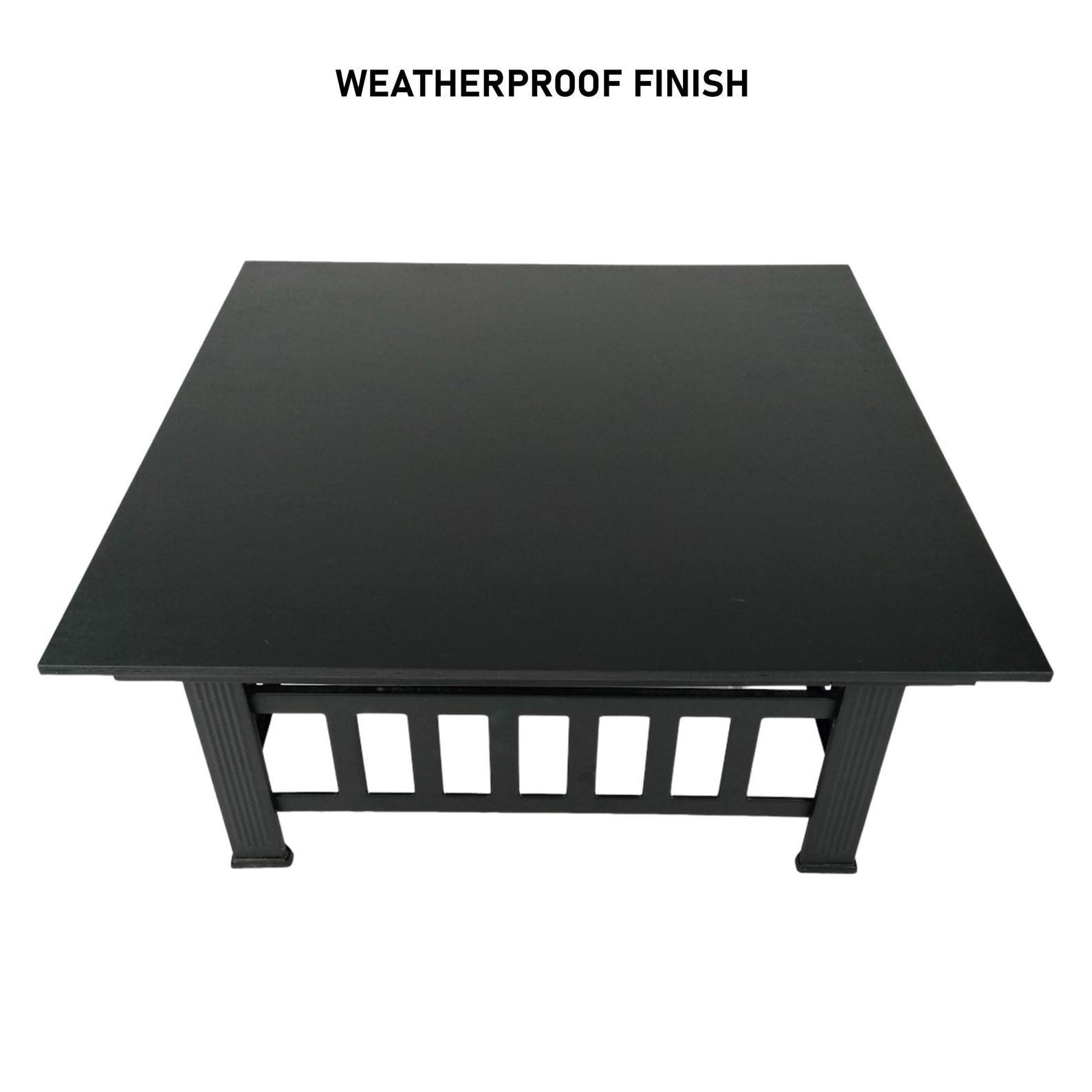 Classic Edge Fire Pit Topper With Black Stain - Outdoor Patio Furniture ...