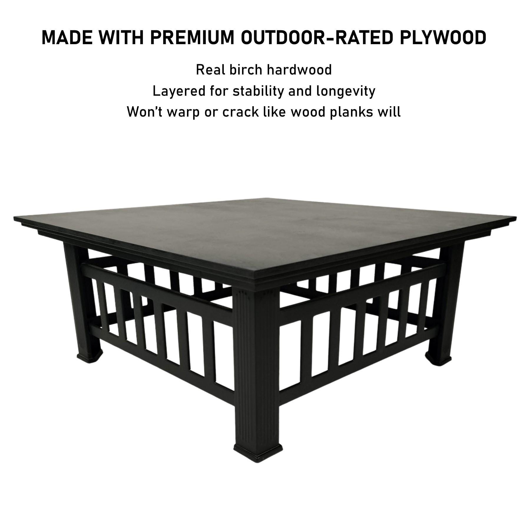 Classic Edge Fire Pit Topper With Black Stain - Outdoor Patio Furniture ...