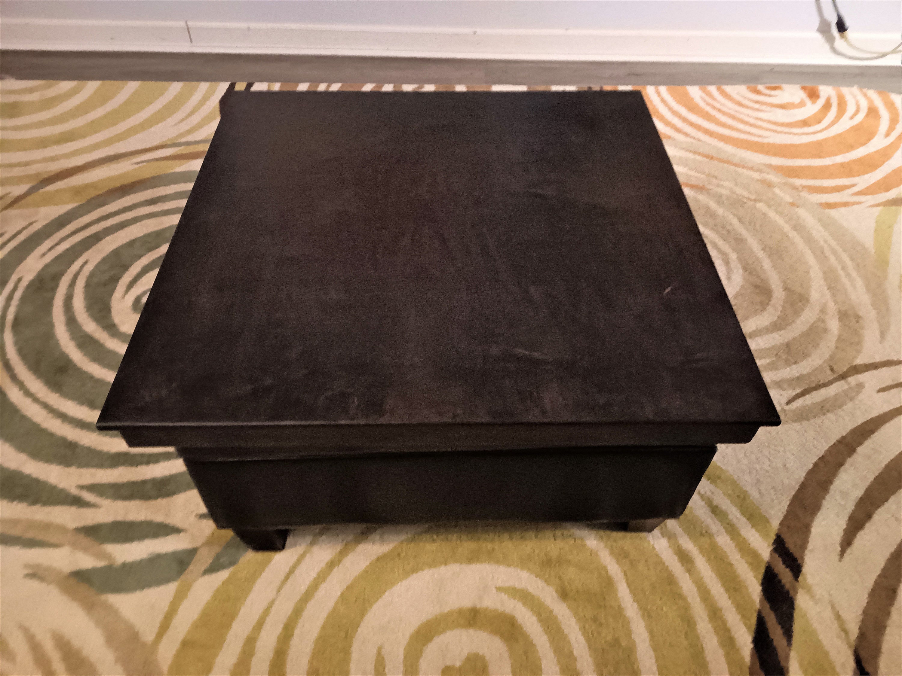 Ottoman Topper With Classic Edge Ottoman Coffee Table Sled Tray Over ...