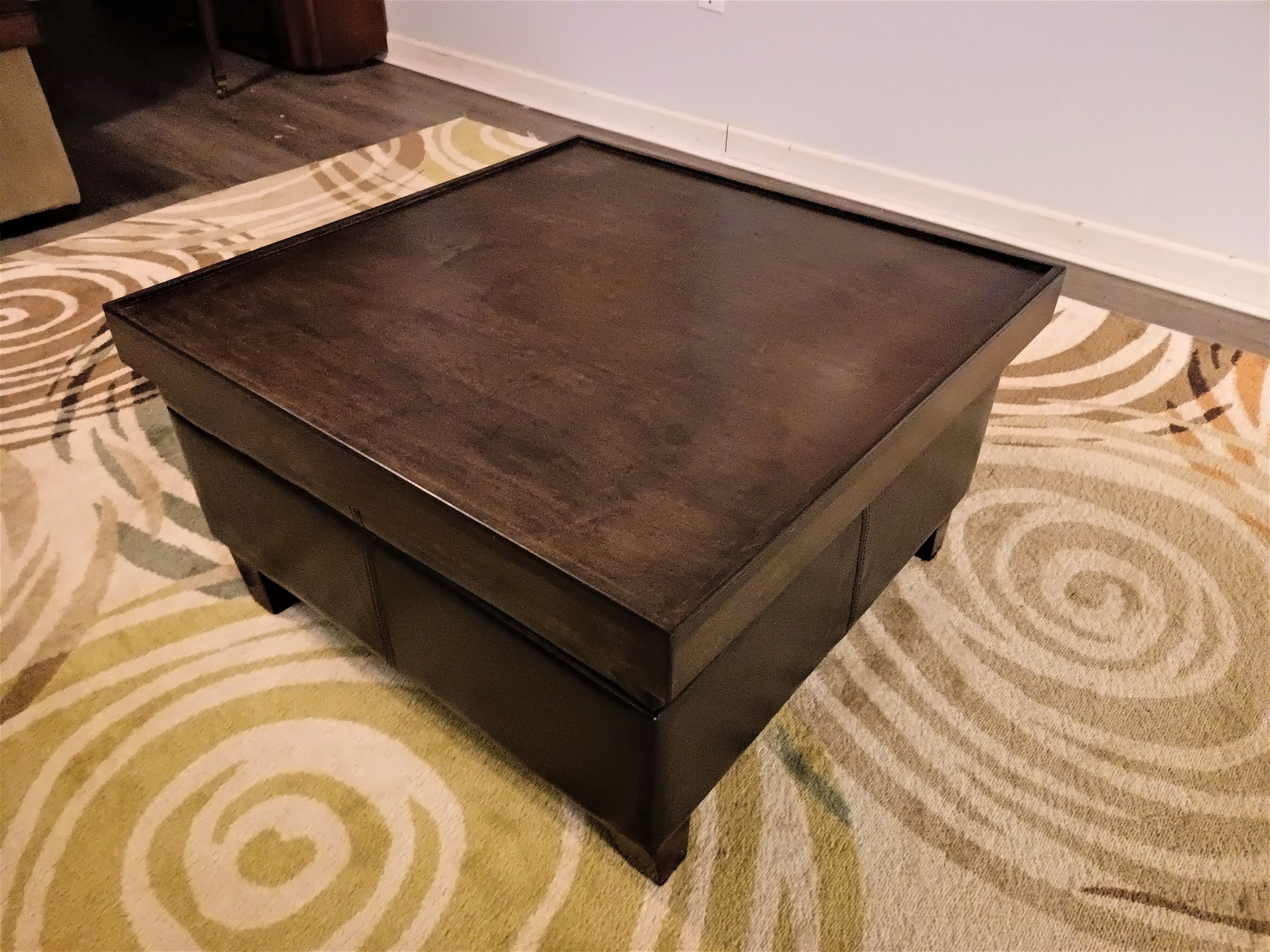 Ottoman Tray Topper: Custom Wood Coffee Table Sled Tray With Edge - Etsy