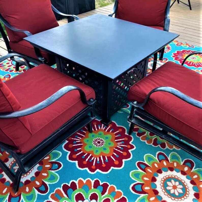 Classic Edge Fire Pit Topper With Black Stain Outdoor Patio - Etsy