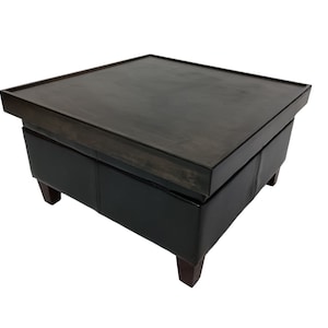 Ottoman Tray Topper: Custom Wood Coffee Table Sled Tray With Edge - Etsy