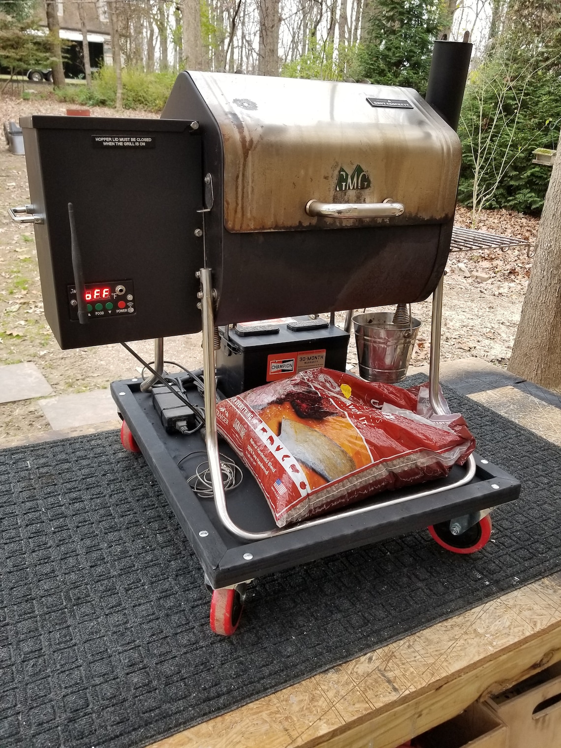 Smoker Dolly | Grill Shelf Accessories Pro Bottom Storage Chunks Made ...