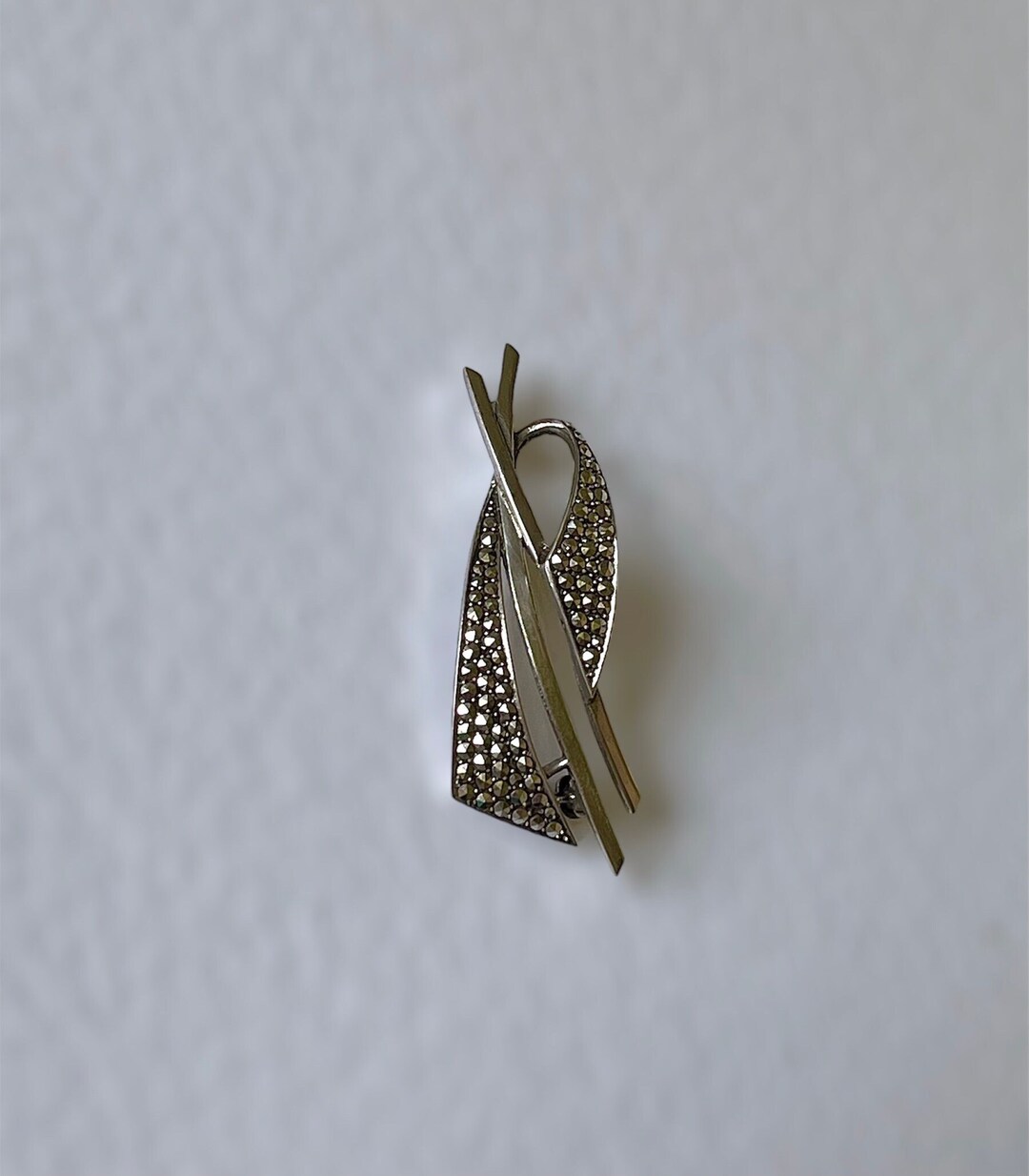 Vintage Silver and Marcasite Brooch. Made in Germany and Marked. - Etsy