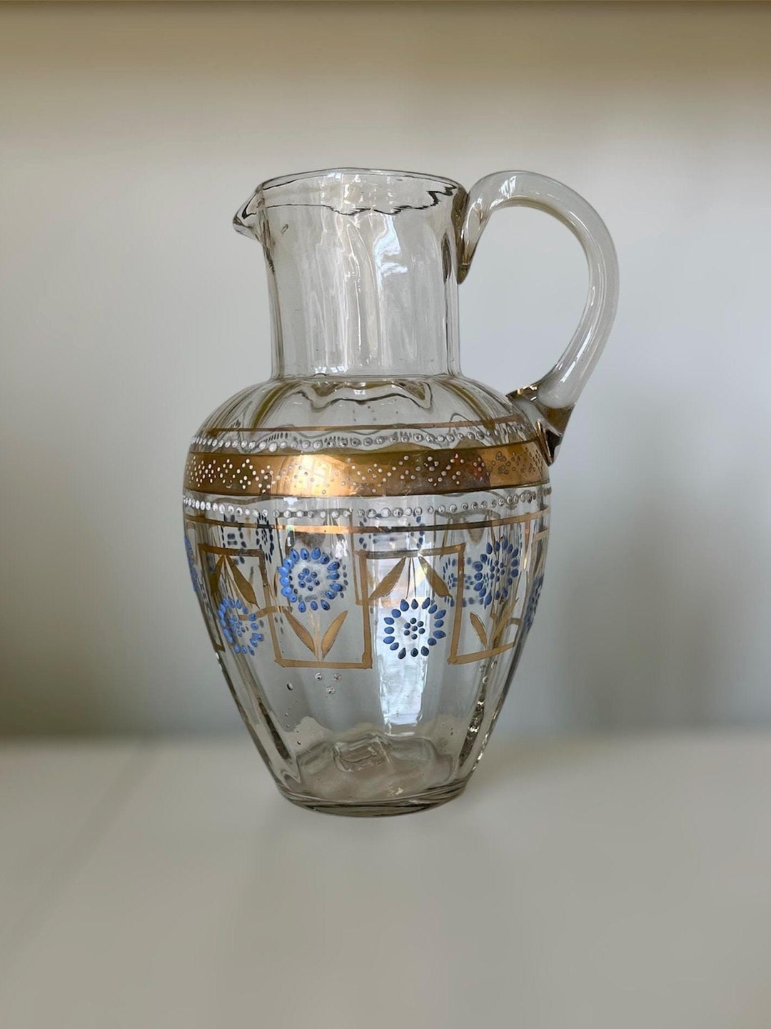 Victorian Hand Blown and Hand Painted Enamelled Decorative Glass Jug - Etsy