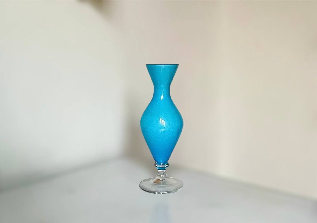 1960’s Blue Opaline Glass Vase With Original Ryd Sweden Label - Etsy