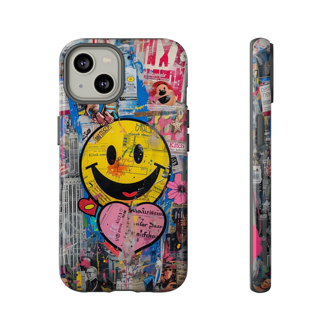 Smiley Face Collage Design 1 Tough Phone Case Dual Layer Protection for ...