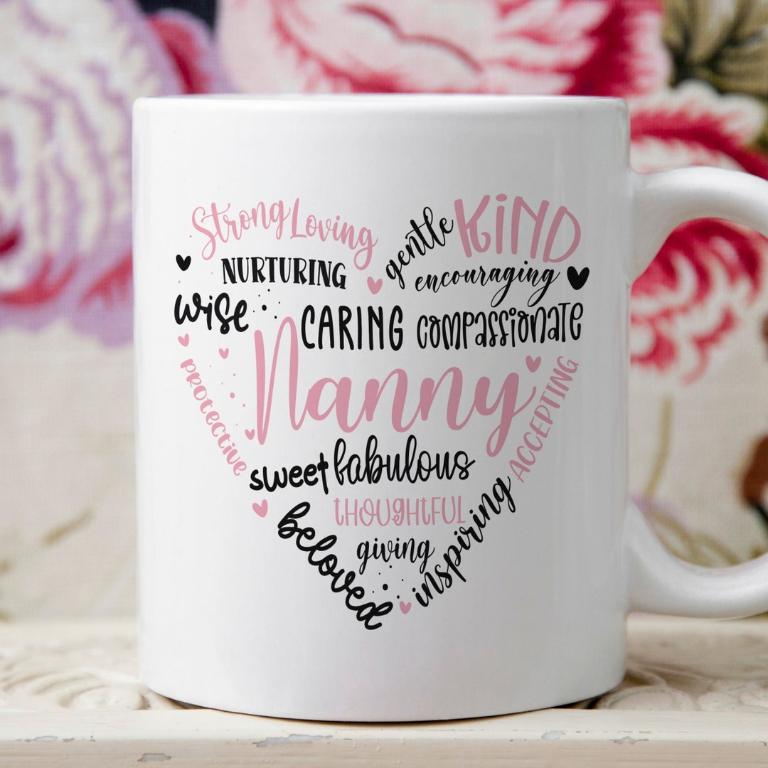 Nanny Word Art Heart Mother's Day Mug - Etsy