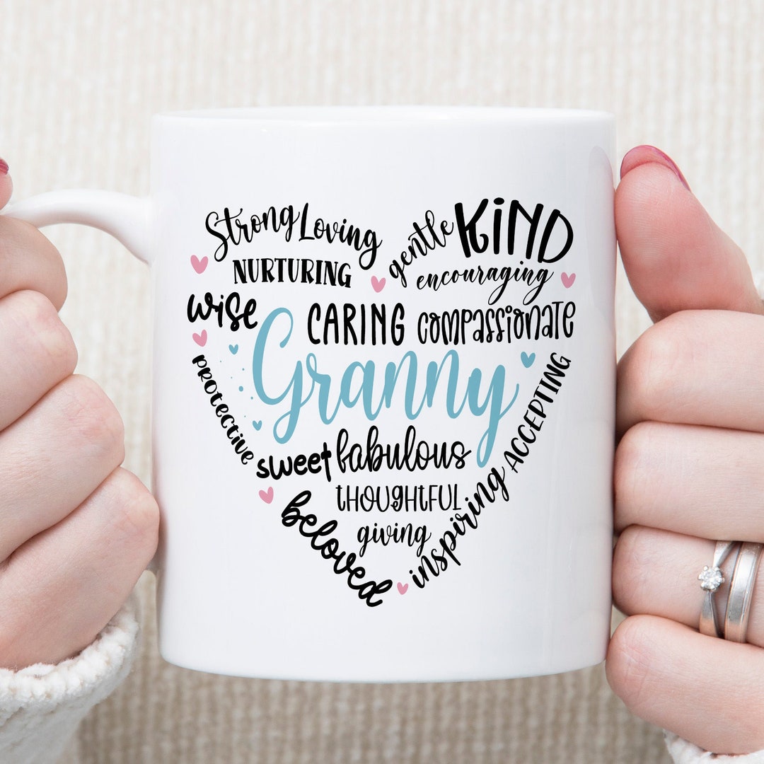 Granny Word Art Heart Mother's Day Mug - Etsy