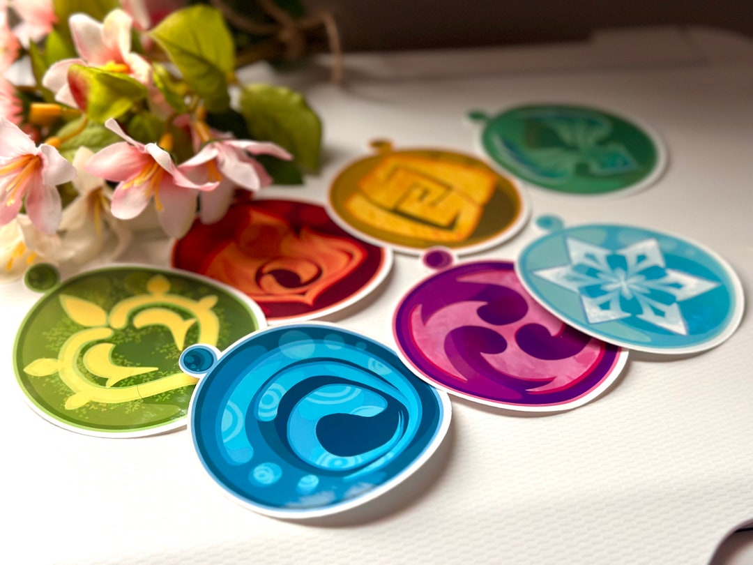 Genshin Impact Vision Vinyl Stickers - Etsy