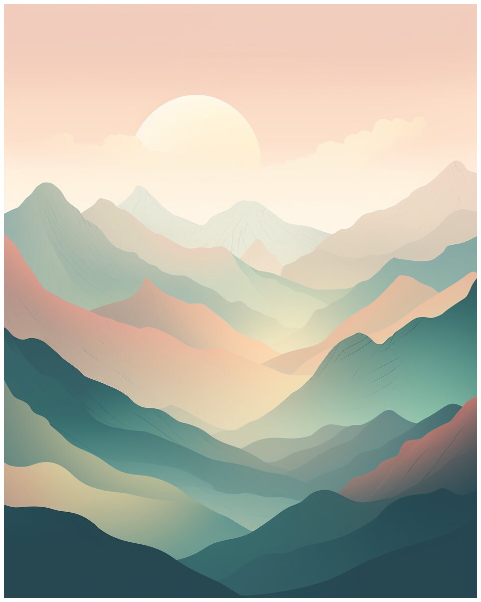 Pastel Sunset Digital Stickers Ratio 4x5 . Price for 6 Files in Png ...