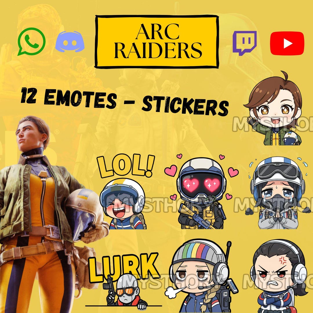 14 EMOTES / stickers ARC RAIDERS - cute chibi streaming - Twitch ...