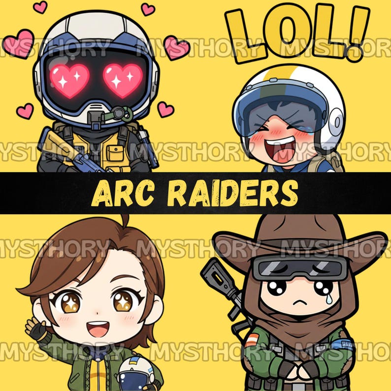 14 EMOTES / Stickers ARC RAIDERS - Cute Chibi Streaming - Twitch ...