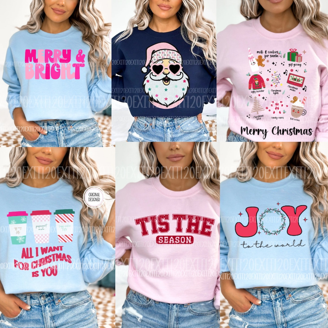 Christmas Shirt Design Png Bundle Commercial Use Trendy - Etsy