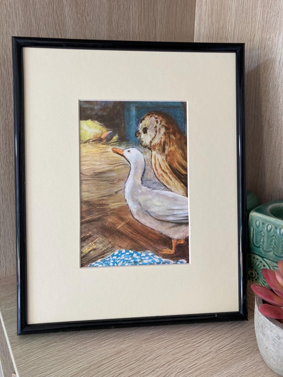 Cute Vintage Ladybird Book Illustration Owl and Duck Wall Art 8 X 10 ...