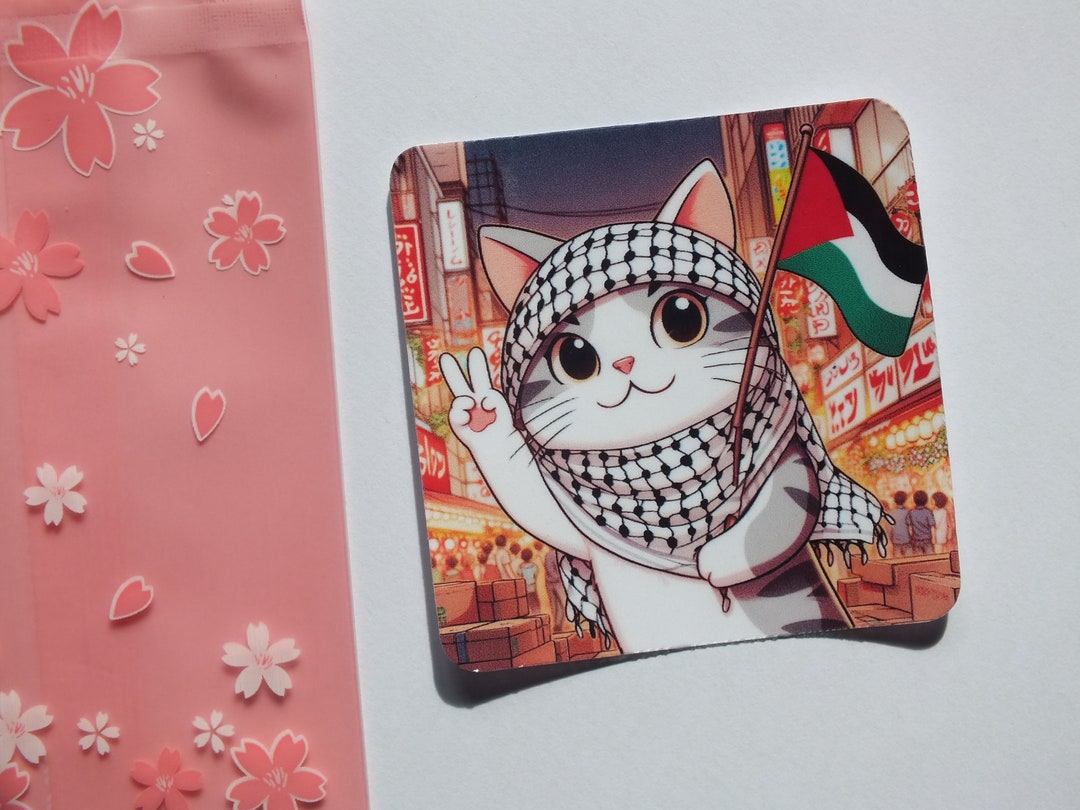 Palestine Cat Stickers Subtle Palestine Resistance Vinyl Sticker ...