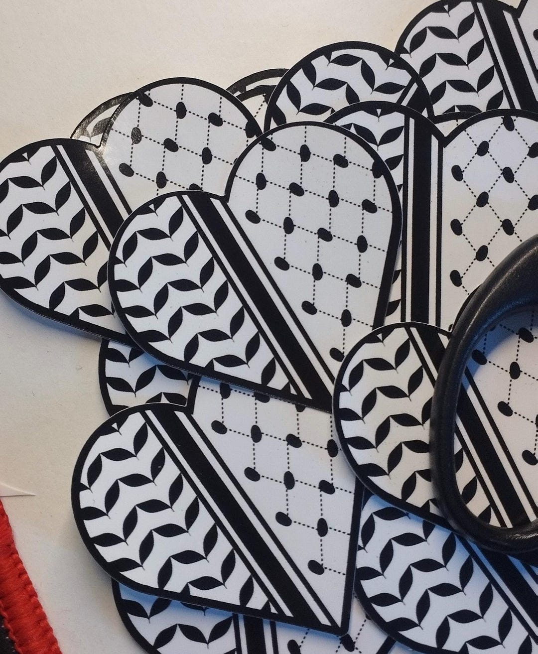 Palestine Keffiyeh Embroidery Pattern Sticker Palestine Heart Vinyl ...