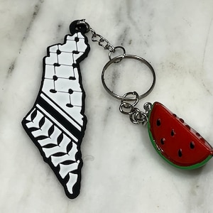 Palestine Map Keychain Palestine Keffiyeh Pattern Charm Crochet ...